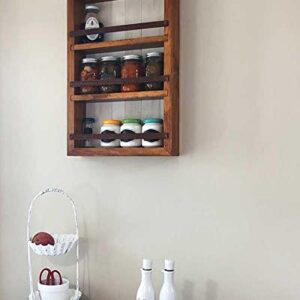 Mansfield Cabinet No. 101 - Solid Wood Spice Rack Cabinet Antique White/Khaki Green