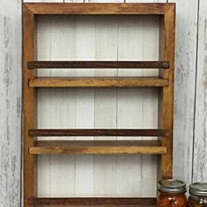 Mansfield Cabinet No. 101 - Solid Wood Spice Rack Cabinet Antique White/Khaki Green