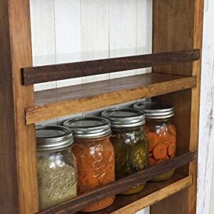 Mansfield Cabinet No. 101 - Solid Wood Spice Rack Cabinet Antique White/Khaki Green