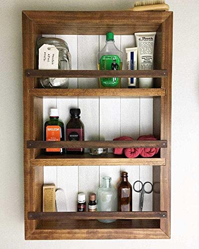 Mansfield Cabinet No. 101 - Solid Wood Spice Rack Cabinet Walnut/Black