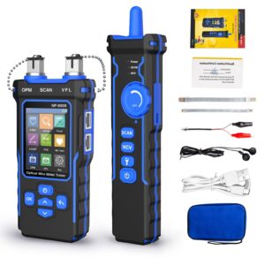 noyafa network cable tester with optical power meter vfl, cat5 cat6 cable toner ethernet cable tester, rj11 rj45 network tester for telephone, ethernet, video, poe tester wire tracer fiber tester