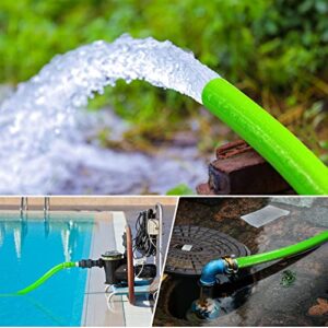 Jin&Bao 2 Inch Heavy Duty Pool Backwash Hose 25 FT with Clamp, Weather and Burst Resistant Swimming Pool Drain Hose, Pool Essentials Flexible Lay-Flat Discharge Hose for Water Disposal (Green-25ft)