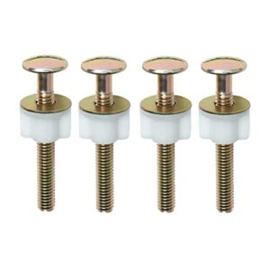 4pcs toilet seat screws, steel toilet seat hinge bolts and nuts, heavy duty toilet seat fastener with plastic nuts and metal washers, toilet hardware replacement for top mount toilet seat hinges