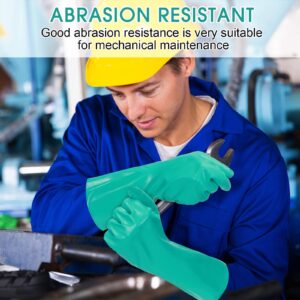 Potchen 10 Pairs Chemical Resistant Nitrile Gloves Heavy Duty Thick Work Cleaning Resist Household Acid, Alkali, Solvent and Oil for Car Home Lab