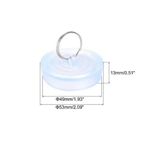 uxcell Rubber Sink Plug, Clear Drain Stopper Fit 2" to 2-1/16" Drain with Hanging Ring for Bathtub Kitchen and Bathroom