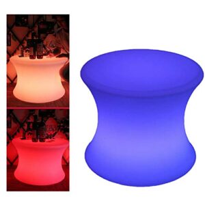 SHOWLIVEU LED Square Cube Chair 16 RGB Color Changing Light Up Rechargeable Module with Remote Waterproof Glow Table Outdoor Patio PartyCube Stool Seat Atmosphere Lamp (Charge 16.5 inch Round)