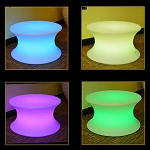 SHOWLIVEU LED Square Cube Chair 16 RGB Color Changing Light Up Rechargeable Module with Remote Waterproof Glow Table Outdoor Patio PartyCube Stool Seat Atmosphere Lamp (Charge 16.5 inch Round)