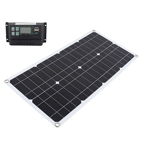 Solar Panel Kit, 250W Fully Waterproof Monocrystalline PV Module Solar Panel Starter Kit with 10A 12V 24V PWM Charge Controller Dual USB Ports, Solar Panel Battery Maintainer for Home Camping Boat RV