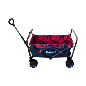 Hurley Beach & Gear Collapsible Wagon Cart, 30.25"x21.75"x31.25", Knockout, Navy