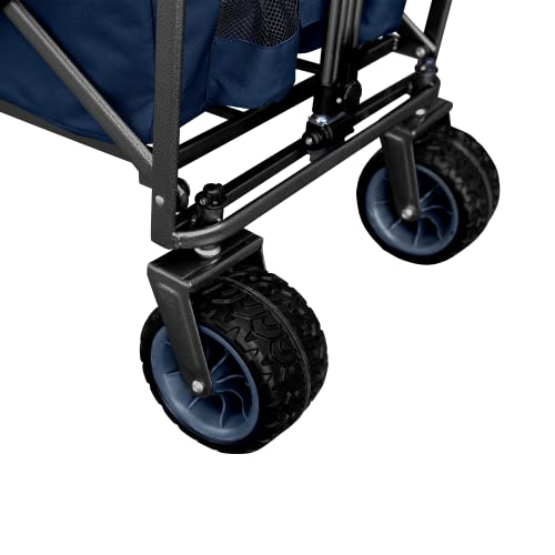 Hurley Beach & Gear Collapsible Wagon Cart, 30.25"x21.75"x31.25", Knockout, Navy