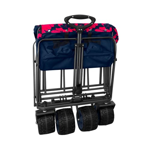 Hurley Beach & Gear Collapsible Wagon Cart, 30.25"x21.75"x31.25", Knockout, Navy