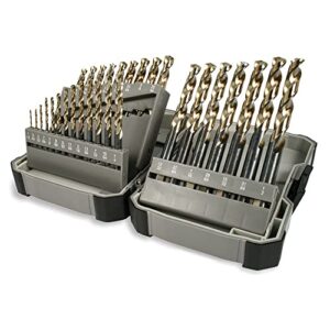 montana brands mb-64874 29 piece 135 degree cobalt jobber drill bit set w/hd case