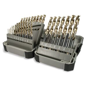 montana brands mb-64870 29 piece black & gold, tri flat shank drill bit set