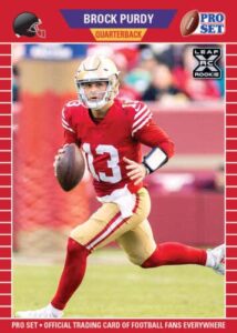 2022 leaf pro set xrc brock purdy 49ers rookie card (1989 style)