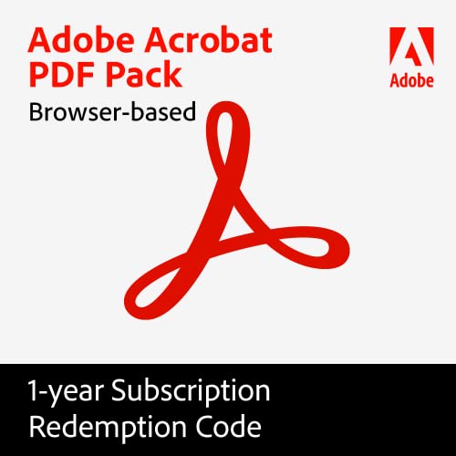 Adobe Acrobat PDF Pack | 12-Month Access to Online PDF and E-Sign Tools, Non-Renewal | Web-browser based[Online Code]