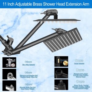 10" Rainfall Shower Head/Handheld Combo, Powerful Jet Modes, 11" Arm, 3 Spray Settings, Anti-leak with Holder/Hose, Height/Angle Adjustable