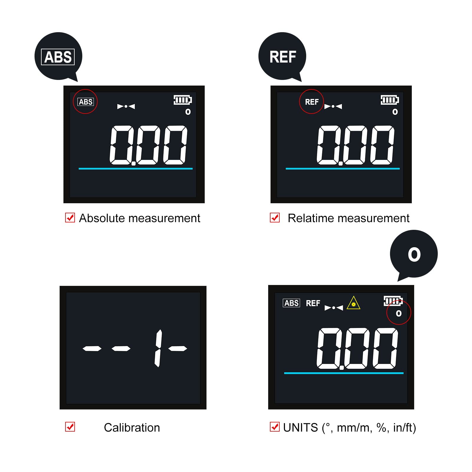 UNI-T Digital Angle Finder Magnetic Angle Cube Gauge LM320B, Rechargeable Digital Inclinometer Laser Level box, Woodworking Measurement Tool with LCD and Backlight