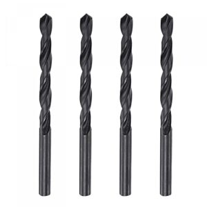 uxcell 6542 high speed steel straight shank twist jobber drill bit, fully ground black oxide drill bits 6.1mm drill diameter 93mm total length 4 pcs