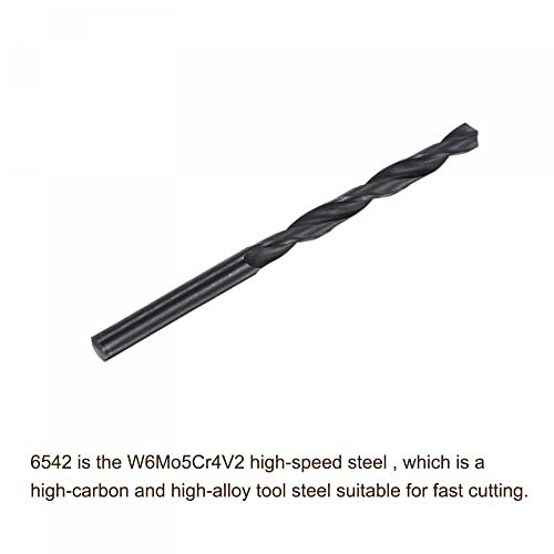 uxcell 6542 High Speed Steel Straight Shank Twist Jobber Drill Bit, Fully Ground Black Oxide Drill Bits 6.8mm Drill Diameter 110mm Total Length 1 Pcs