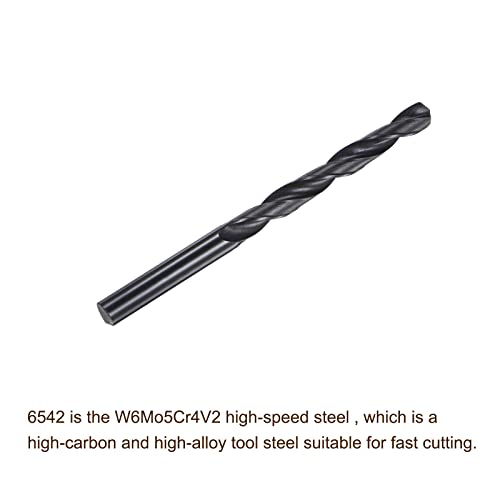 uxcell 6542 High Speed Steel Straight Shank Twist Jobber Drill Bit, Fully Ground Black Oxide Drill Bits 8.8mm Drill Diameter 123mm Total Length 4 Pcs