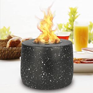 bhndoing concrete tabletop fire pit, marble portable tabletop fireplace, fire pit bowl for indoor outdoor decor long time burning smokeless odorless