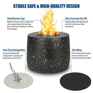 BHNDOING Concrete Tabletop Fire Pit, Marble Portable Tabletop Fireplace, Fire Pit Bowl for Indoor Outdoor Decor Long Time Burning Smokeless Odorless