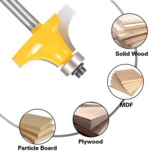 Roundover Router bit Set by TOOLDO ，1/4 inch Shank,4pcs Router bit Set，Bearing Guide for Rounding Edge bit (for R 1/8", 1/4", 3/16", 5/16")