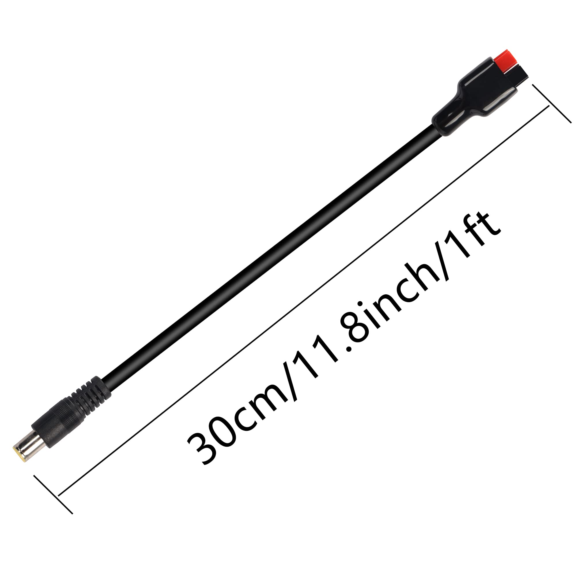 GINTOOYUN 2 Pack DC 8mm Cable with Solar Panel Connector 45A Solar Connector to 8mm DC7909 Female Connector Extension Cable 16AWG 30cm 1Ft