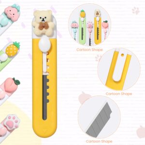 EBLLPA 5pcs Mini Utility Knife Cute Craft Touch Knife Mini Retractable Utility Knife Box Cutter Letter Opener Cartoon Utility Knife Cute Cat Paw Touch Art Knife for Cutting Cardboard Boxes Cartons