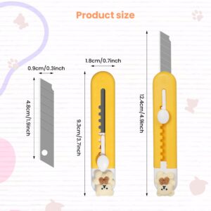 EBLLPA 5pcs Mini Utility Knife Cute Craft Touch Knife Mini Retractable Utility Knife Box Cutter Letter Opener Cartoon Utility Knife Cute Cat Paw Touch Art Knife for Cutting Cardboard Boxes Cartons