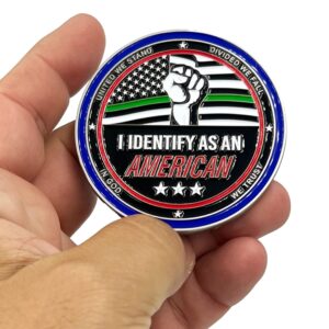 EL12-010 My Pronoun is American Thin Green Line Challenge Coin Border Patrol Deputy Sheriff Military