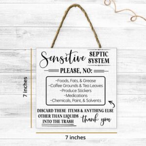 Sensitive Septic System Sign Great for Kitchen Sink Rental House Garage Cafe Bar Decor Sign Modern Farmhouse Decor Cute Wall Art Gift for Men and Women