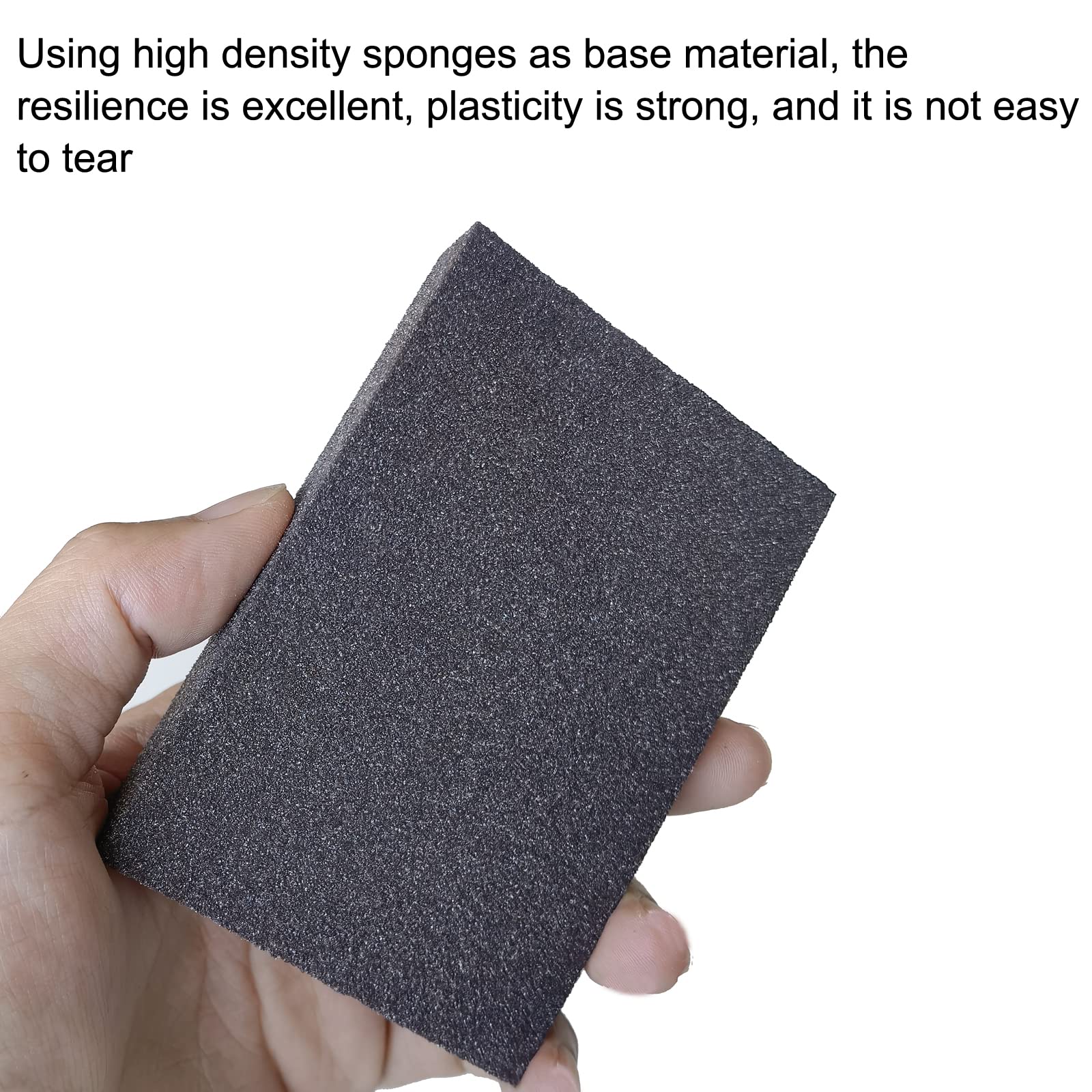 Tonmp 6 Pack 80 Grit Medium Sanding Sponge, Washable and Reusable Great for Pot Brush Pan Brush Sponge Brush Glasses Sanding Wood Sanding Metal Sanding (80 Grit-6 Pack)