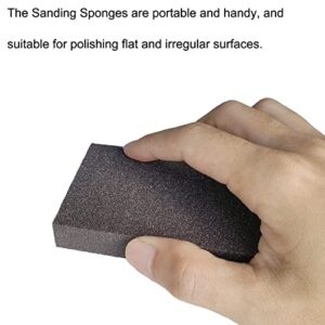 Tonmp 6 Pack 60 Grit Coarse Sanding Sponge, Washable and Reusable Great for Pot Brush Pan Brush Sponge Brush Glasses Sanding Wood Sanding Metal Sanding (60 Grit-6 Pack)