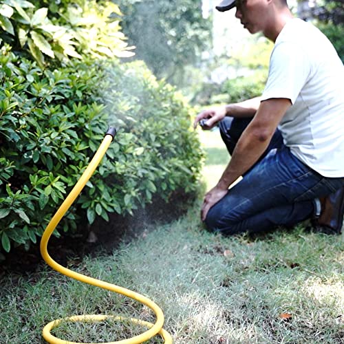 FUNJEE Flex Cobra Portable Mist Stand, Mist Sprinklers for Outdoor Cooling, Patio Misting System, Garden Cooling system, 6.2 FT (1, Yellow)