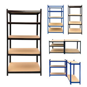 garage shelves metal shelves for storage 5 tier garage shelving units, closet shelf kitchen storage garage storage shelves, heavy duty 875kg capacity utility rack greenhouse workshop office shelf