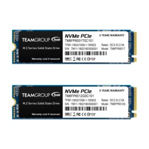 teamgroup mp33 1tb 2 pack slc cache 3d nand tlc nvme 1.3 pcie gen3x4 m.2 2280 internal solid state drive ssd (read/write 1,800/1,500 mb/s) compatible with laptop & pc desktop tm8fp6001t0c1p1