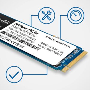 TEAMGROUP MP33 1TB 2 Pack SLC Cache 3D NAND TLC NVMe 1.3 PCIe Gen3x4 M.2 2280 Internal Solid State Drive SSD (Read/Write 1,800/1,500 MB/s) Compatible with Laptop & PC Desktop TM8FP6001T0C1P1