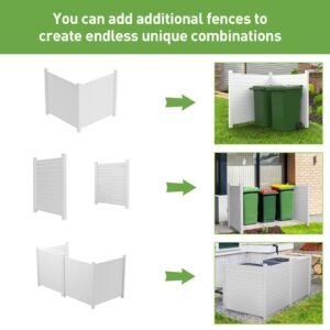 Caprihom Air Conditioner Fence Trash Can Screen Fence 50"W X 50"H Pool Equipment Fence Enclosure Vinyl Privacy Fence Panel Outdoor Privacy Screens Kit (2-Pack)