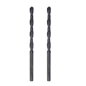 uxcell 6542 high speed steel straight shank twist jobber drill bit, fully ground black oxide drill bits 3.4mm drill diameter 70mm total length 2 pcs