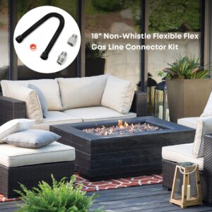 Stanbroil 3/4" x 18" Non-Whistle Flexible Flex Gas Line for Natural Gas or Liquid Propane Fire Pit and Fireplace