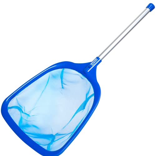 Aquatix Pro Hand Leaf Skimmer for Spa, Hot Tub & Pool with 12” Aluminum Pole, Fine Mesh Deep Bag Net, Suitable for Above Ground Swimming Pools, Kids Inflatables & Ponds, Remove Leaves & Debris Fast