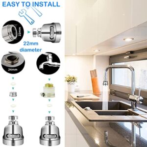 Faucet Extender for Kitchen Sink, Faucet Sprayer Attachment Kitchen Faucet Aerator Head 360° Rotatable Anti-Splash Faucet Nozzle Head Replacement Booster Shower and Water Saving Tap for Kitchen