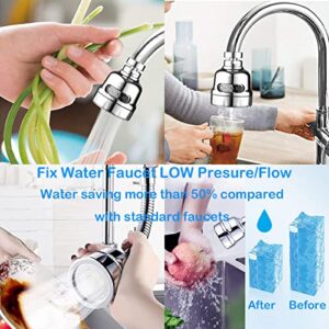 Faucet Extender for Kitchen Sink, Faucet Sprayer Attachment Kitchen Faucet Aerator Head 360° Rotatable Anti-Splash Faucet Nozzle Head Replacement Booster Shower and Water Saving Tap for Kitchen