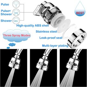 Faucet Extender for Kitchen Sink, Faucet Sprayer Attachment Kitchen Faucet Aerator Head 360° Rotatable Anti-Splash Faucet Nozzle Head Replacement Booster Shower and Water Saving Tap for Kitchen