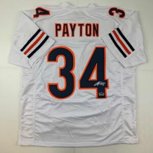 facsimile autographed walter payton chicago white reprint laser auto football jersey size men's xl