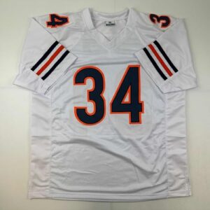 Facsimile Autographed Walter Payton Chicago White Reprint Laser Auto Football Jersey Size Men's XL