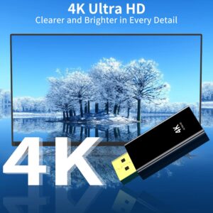 4K DisplayPort to HDMI Adapter, [High-Speed, 2K 60Hz, 1080p 120Hz] Uni-Directional Display Port DP to HDMI Passive Adapter Compatible for HP, HDTV, Dell, GPU, AMD, NVIDIA,Projector, PC,Desktop More.