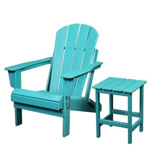 SFYLODS Folding Adirondack Chair Patio Chairs Lawn Chair Outdoor Chairs Heavy Duty Weather Resistant for Patio Deck Garden, Backyard Deck, Fire Pit & Lawn Furniture Porch and Lawn Seating - Turquoise