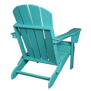 SFYLODS Folding Adirondack Chair Patio Chairs Lawn Chair Outdoor Chairs Heavy Duty Weather Resistant for Patio Deck Garden, Backyard Deck, Fire Pit & Lawn Furniture Porch and Lawn Seating - Turquoise